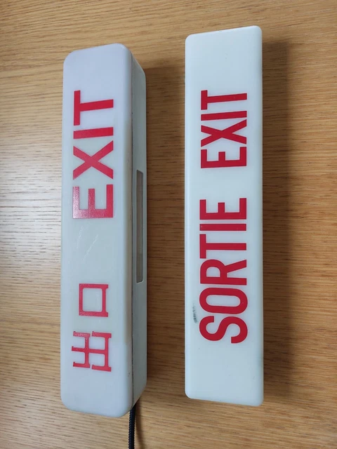 2 AIRCRAFT EXIT SIGNS FOR PROP or DISPLAY UNSERVICEABLE £16.32 ...