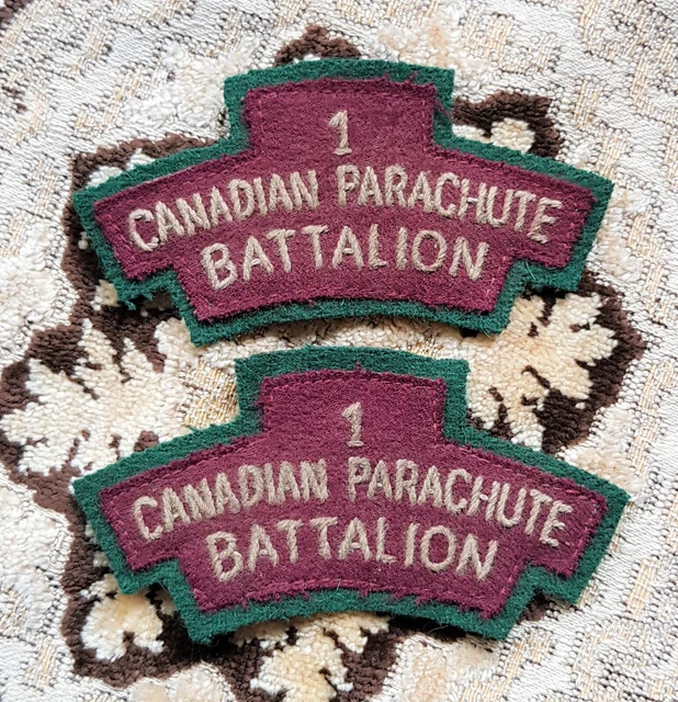 WW2 1ST CANADIAN PARACHUTE BATTALION CLOTH PATCHES ORIGINAL $111.32 ...