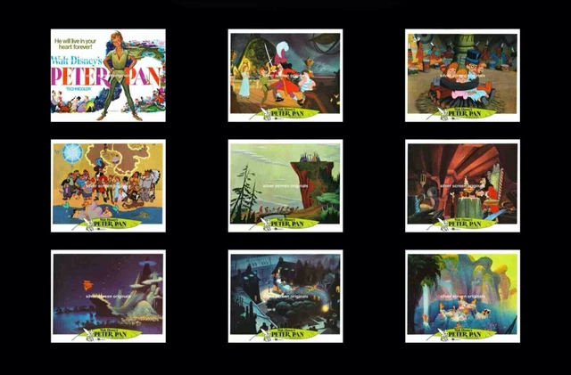 PETER PAN 9X Original US Lobby Cards Walt Disney 1976RR £200.00 ...