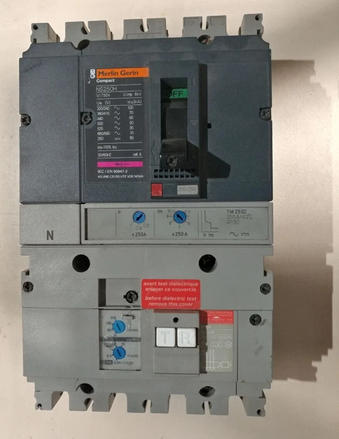 INTERRUTTORE MAGNETOTERMICO DIFFERENZIALE Merlin Gerin MG NS250H ...