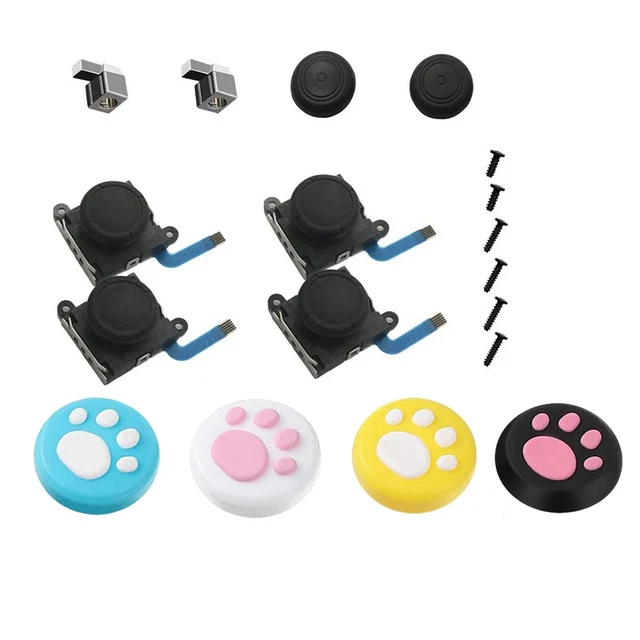 18-TEILIGES SET 3D-ANALOG-JOYSTICK für NS Switch Lite Joycon Controller ...