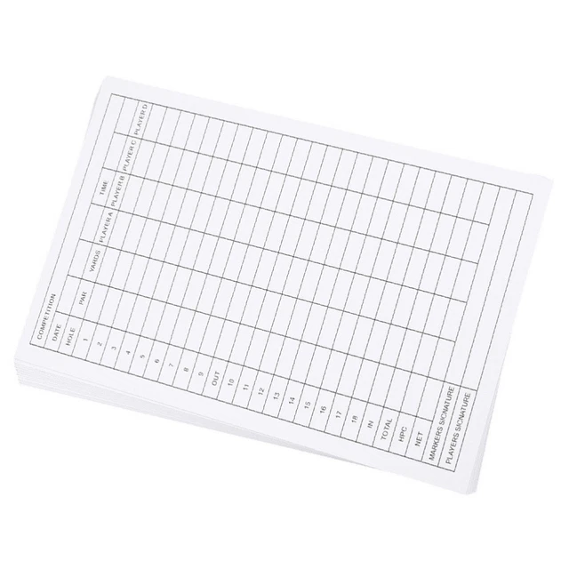 20PCS NUMBER RECORD Tools Player Score Cards Score Paper for Outdoor ...