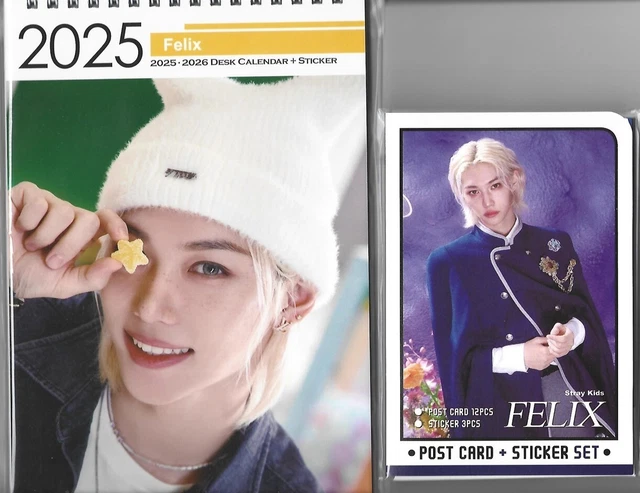 STRAYKIDS FELIX PHOTO Calendar Year 2025 & 2026 +[Post Card Set] K-POP ...