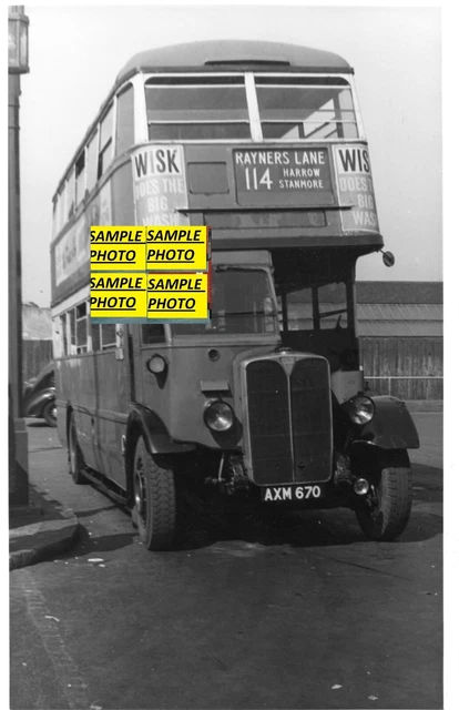 LONDON TRANSPORT B&W Bus Photograph-STL 422 Route 114 £1.00 - PicClick UK