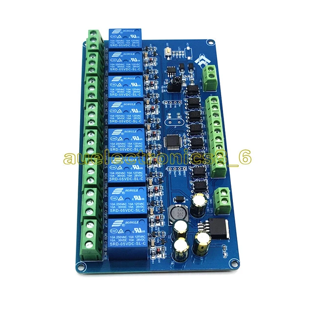DC 12V 8 Channels RS485 / TTL Relay Module Modbus Rtu 485 Control ...