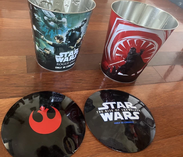 2X STAR WARS Tin/metal Cinema Popcorn Buckets ROGUE ONE & RISE OF ...