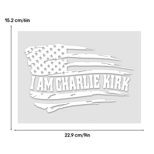 I AM CHARLIE Kirk Flag USA Memorial MAGA Car Window Vinyl Bumper ...