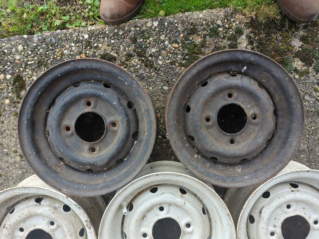 5X AUSTIN/ MORRIS Mini Cooper S Steel Wheels 5.5 inch Classic Mk1 Mk2 ...