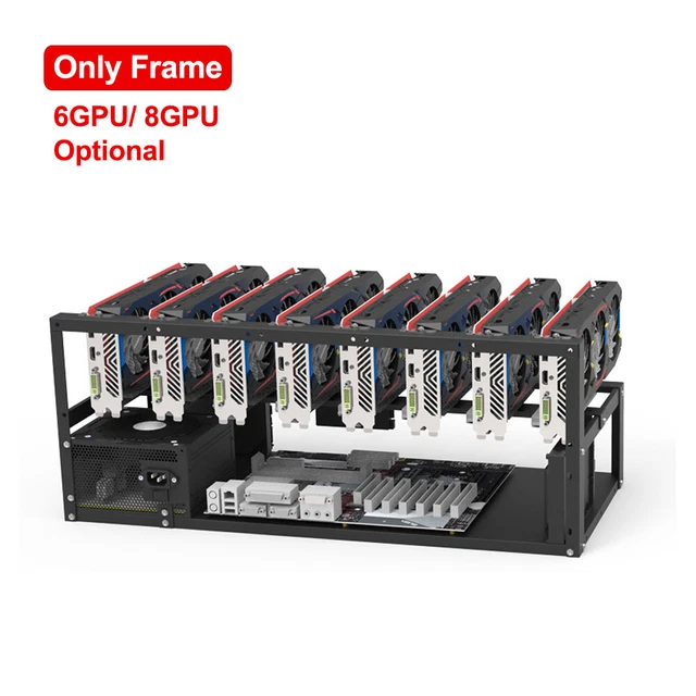 4/6/8/12 GPU MINERS Open Air Mining Rig for ETC Minercase Computer ...