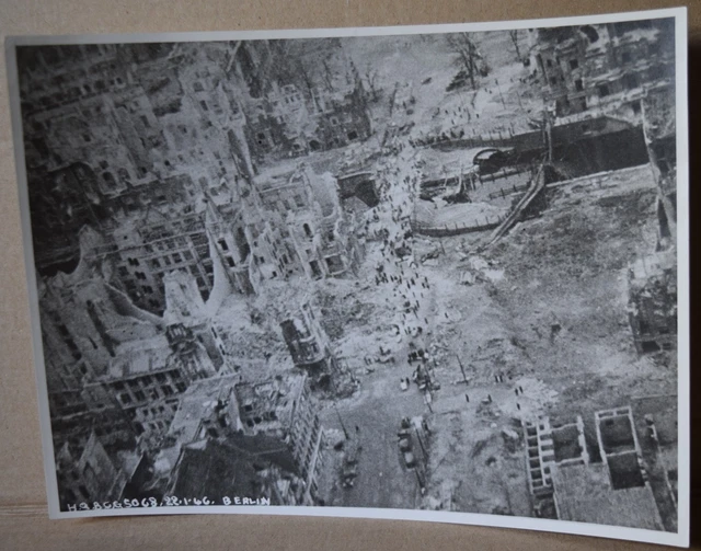WW2 RAF AERIAL photo bomb damage Berlin on Air Ministry paper £19.34 ...