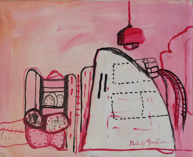 PHILIP GUSTON SIGNED Abstract Expressionist Oil Painting on Canvas ...
