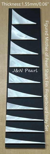 FIGURED MOTHER OF Pearl Shark Fin Inlay Set for Jackson Style Guitars,1 ...
