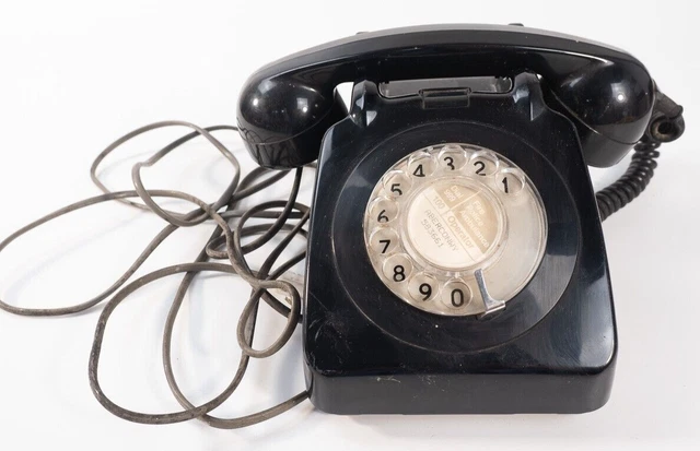 VINTAGE BLACK TELEPHONE with Rotary Dial, Model 706L C62/1, Retro Style ...