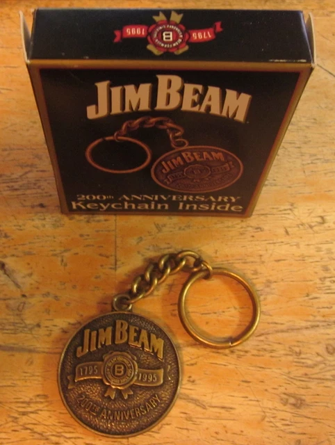 VINTAGE KEYCHAIN JIM BEAM WHISKEY 200th ANNIVERSARY Key Ring Brass Fob ...