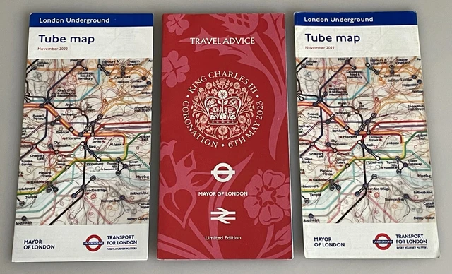 LONDON UNDERGROUND TUBE map King Charles III coronation LIMITED EDITION ...