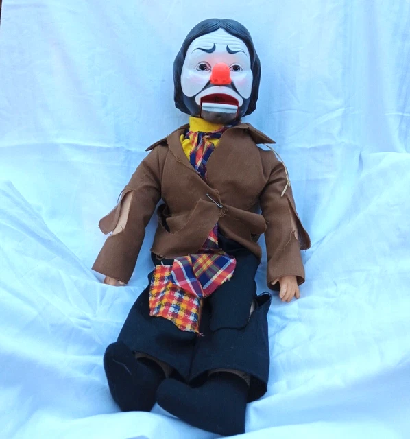 VTG HORSMAN VENTRILOQUIST Doll 1978 Emmett Kelly 24" Hobo Bum Clown ...