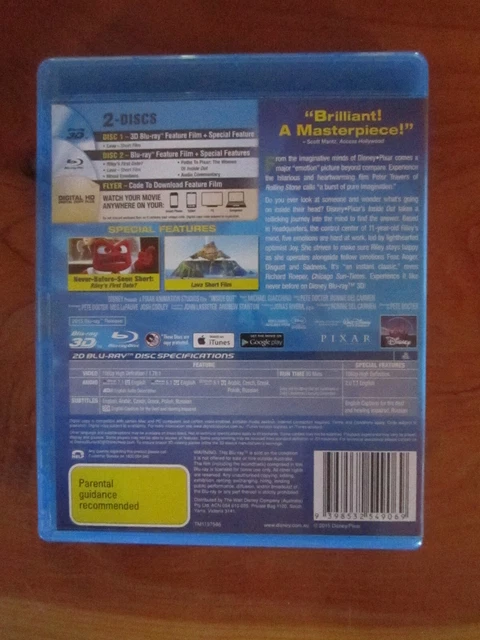 DVD BLU-RAY 3D Inside Out Disney Pixar 2 Disc Set Like New *** Great ...