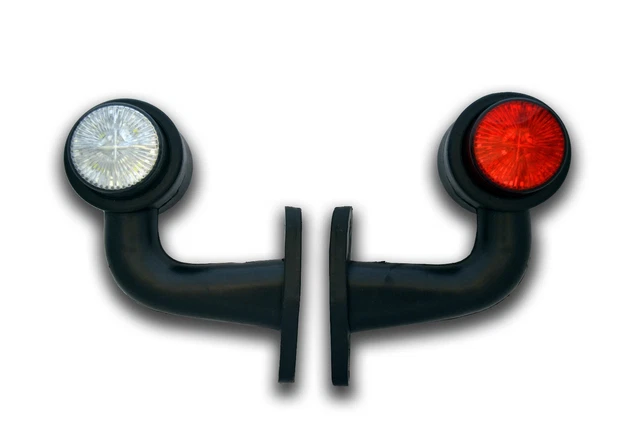 PAIR 24V LED Side Rubber Elbow Marker Lights Clearance Lamps Truck ...
