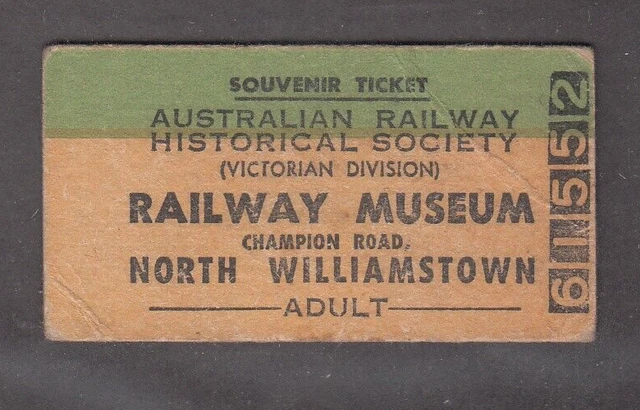 VICTORIAN TRAIN TICKET.AUSTRALIAN Railway Historical Society.Railway ...