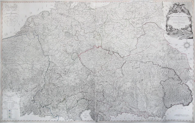 DEUTSCHLAND POSTKARTE ORIGINAL Kupferstich Landkarte Zulliani Heymann 1806 EUR 1.300,00 ...