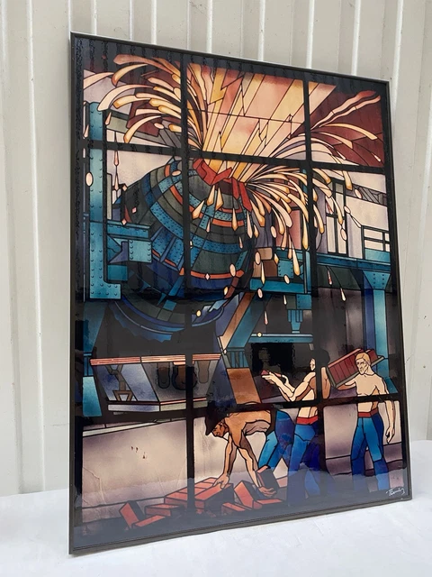 CADRE PHOTO BERNARD Flamion Vitraux Majorelle Usine Sidérurgie Aciérie Longwy EUR 100,00 ...