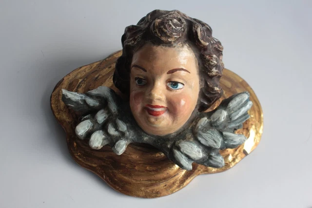 ANCIEN PUTTI BOIS polychrome et doré (70729) EUR 180,00 - PicClick FR