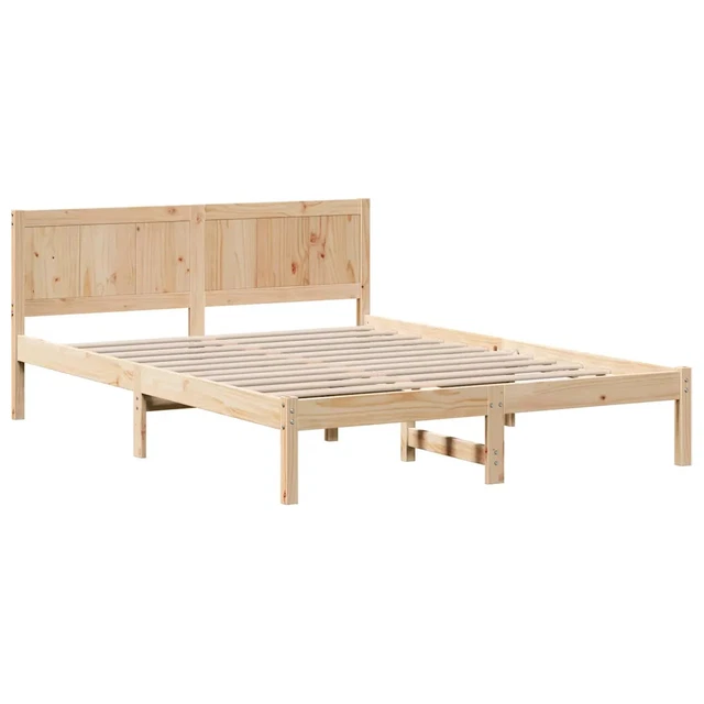 BED FRAME BROWN 150 x 200 cm Solid Pine wood vidaXL £161.69 - PicClick UK