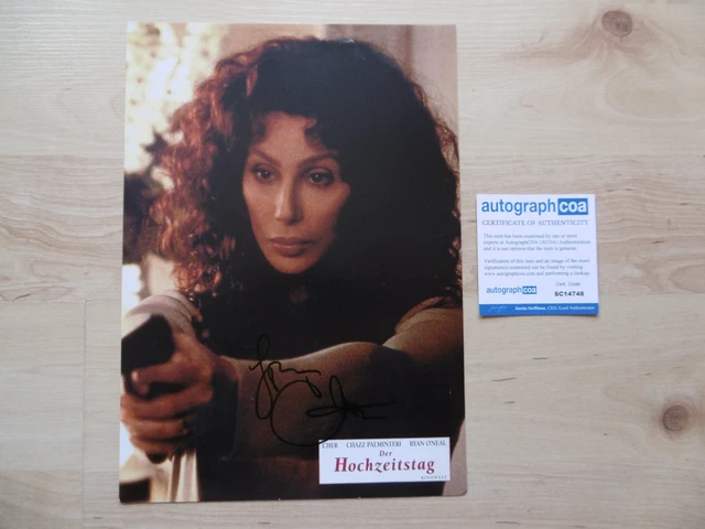 CHER ORIGINAL AUTOGRAMM signed A4 Lobbycard "Der Hochzeitstag" ACOA EUR ...
