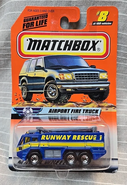 1998 MATCHBOX AIRPORT Fire Truck~ Runway Rescue 1~ #8 of Air Traffic ...