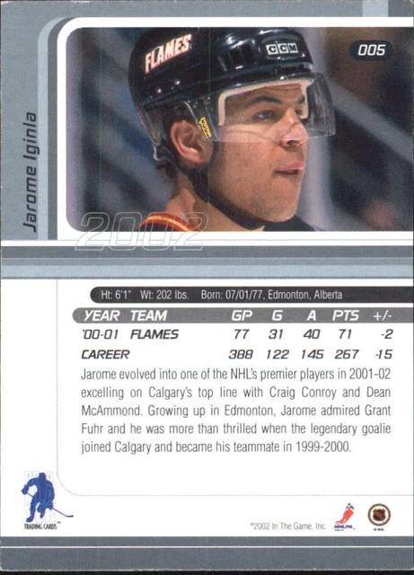 CARTE DE HOCKEY 2001-02 BAP Signature Series Calgary Flames #5 Jarome Iginla EUR 2,20 - PicClick FR