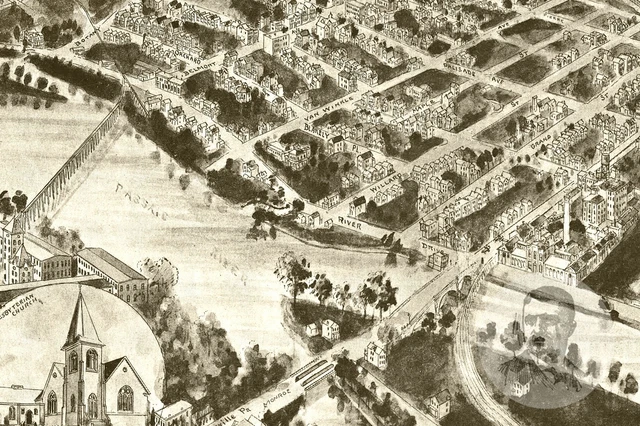 OLD MAP OF Garfield, NJ from 1909 - Vintage New Jersey Art, Historic ...