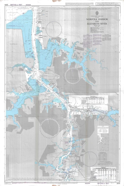 CARTE DU PORT De Norfolk Elizabeth River Côte Est Des États-Unis ...