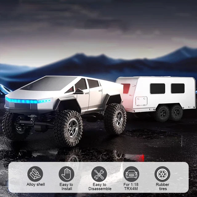 AUSTAR TRAVEL CAMPER Trailer Dual-axle RV Car with Hitch for 1/18 RC ...