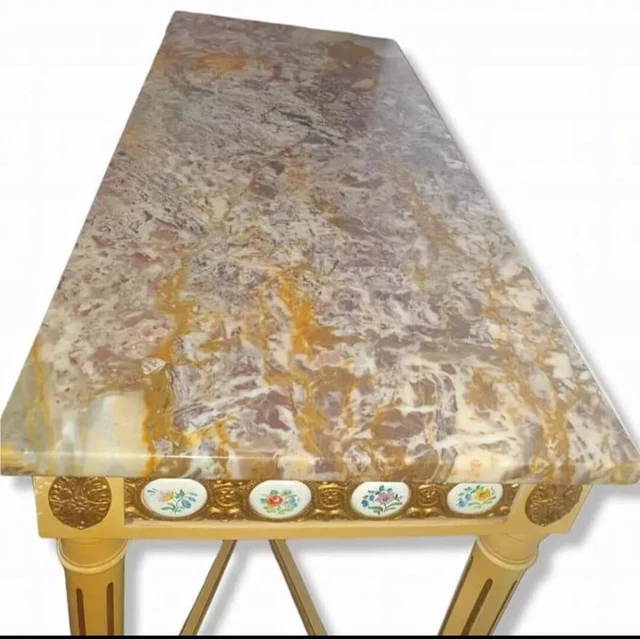 FRENCH GUILDED FRAME narrow console table with marble top £700.00 - PicClick UK