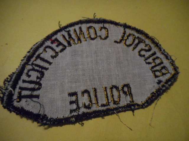 BRISTOL CONNECTICUT POLICE Department Vintage Shoulder Patch,Black $3. ...