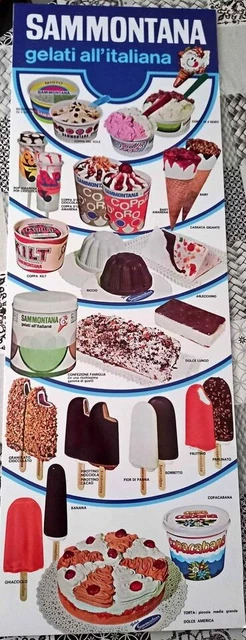 SAMMONTANA GELATI ALL'ITALIANA tabella insegna cartello gelato cartone ...