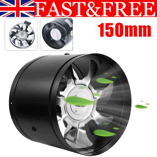 INLINE INDUSTRIAL EXTRACTOR Fan Commercial Metal Duct Axial Ventilator ...