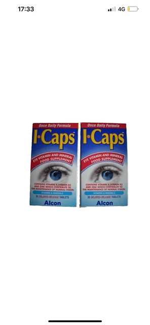 ALCON - I-CAPS Lutein And Zeaxanthin Formula 30 Tablets X2 60 Tabs Long ...