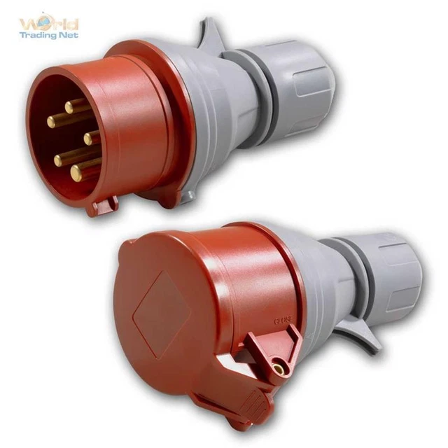 PCE CEE STECKER & Kupplung, Starkstrom-Steckdose, Drehstrom 16A 400V ...