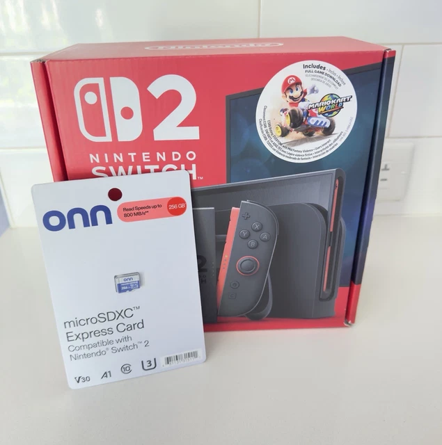 NINTENDO SWITCH 2 Console + Mario Kart World Bundle + ONN SD Card 256GB ...