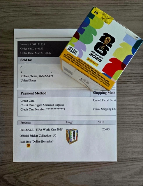 GOLD CRUMPLE PANINI FIFA World Cup 2026 Sticker Box 50 Packs Rare and ...