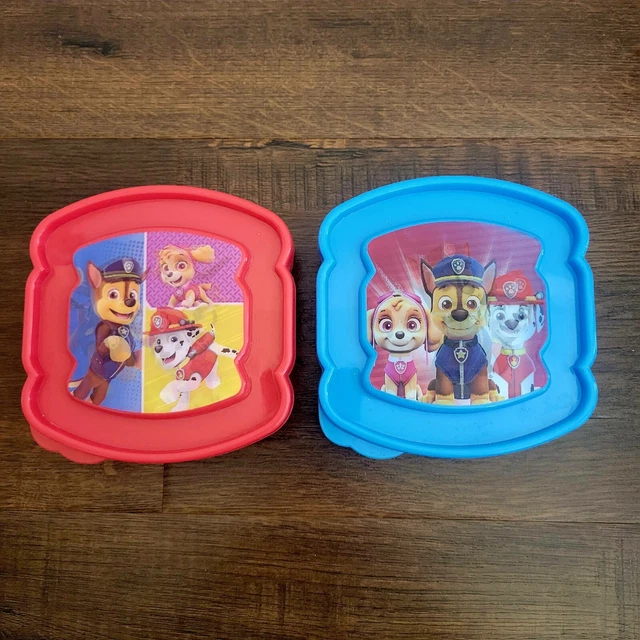 PAW PATROL SANDWICH Box Bread Shaped Containers X 2 Holographic Red ...
