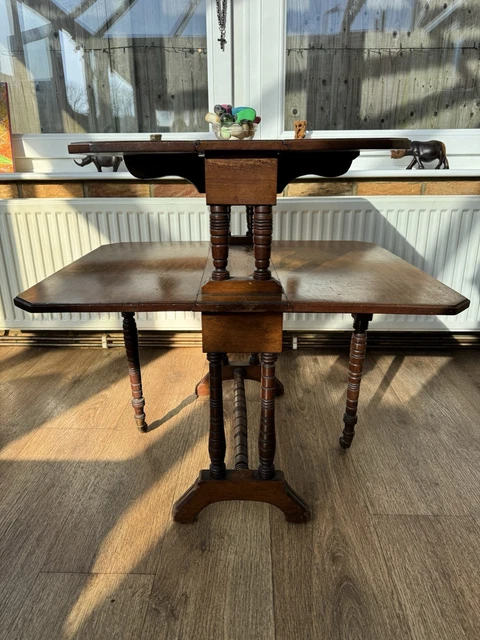 VICTORIAN MAHOGANY 2 Tier Folding Sutherland Afternoon Tea Table £135. ...