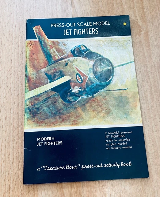 VINTAGE 'TREASURE HOUR' Press-Out Activity Book - Model JET FIGHTERS ...