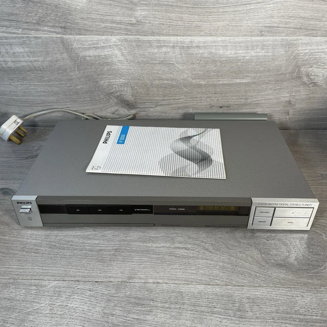 PHILIPS F2233 AM/FM Digital Stereo Tuner Hi-Fi Silver Vintage UNTESTED ...