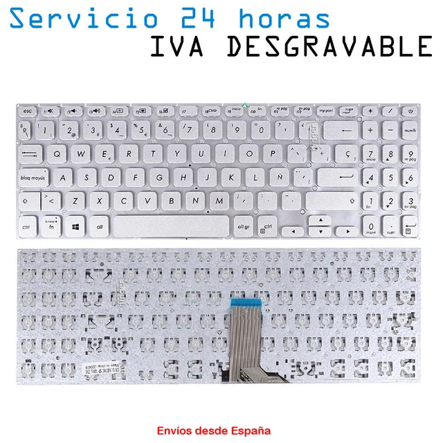 TECLADO ESPAÑOL DE portatil compatible para ASUS VIVOBOOK S530 PLATA ...