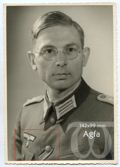 FOTO PORTRÄT : Hauptmann der Wehrmacht, Bänder: EK - Eisernes Kreuz ...