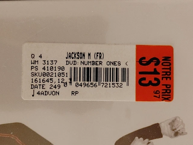 MICHAEL JACKSON: NUMBER Ones -DVD - Original Factory Sealed Shrink-wrap ...