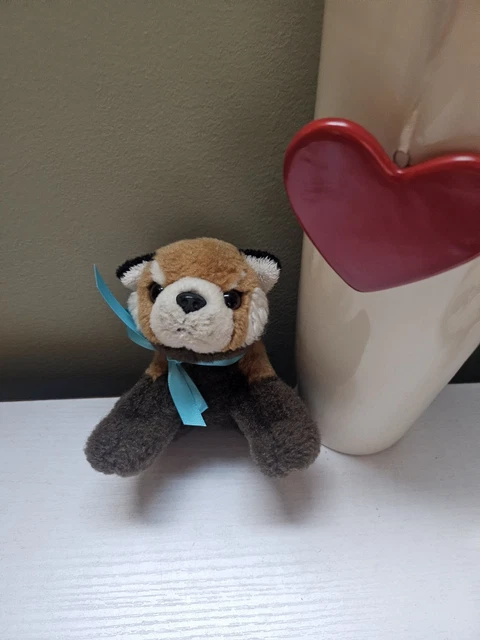 VINTAGE OLD CUTE Little Red Bear Soft Plush Toy Bow Details Approx 6 ...