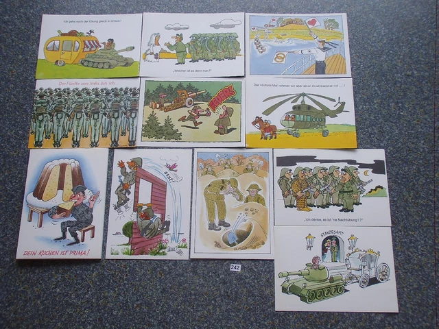 DDR LUSTIGE humorvolle Postkartenserie Armee NVA Soldaten EUR 4,05 ...